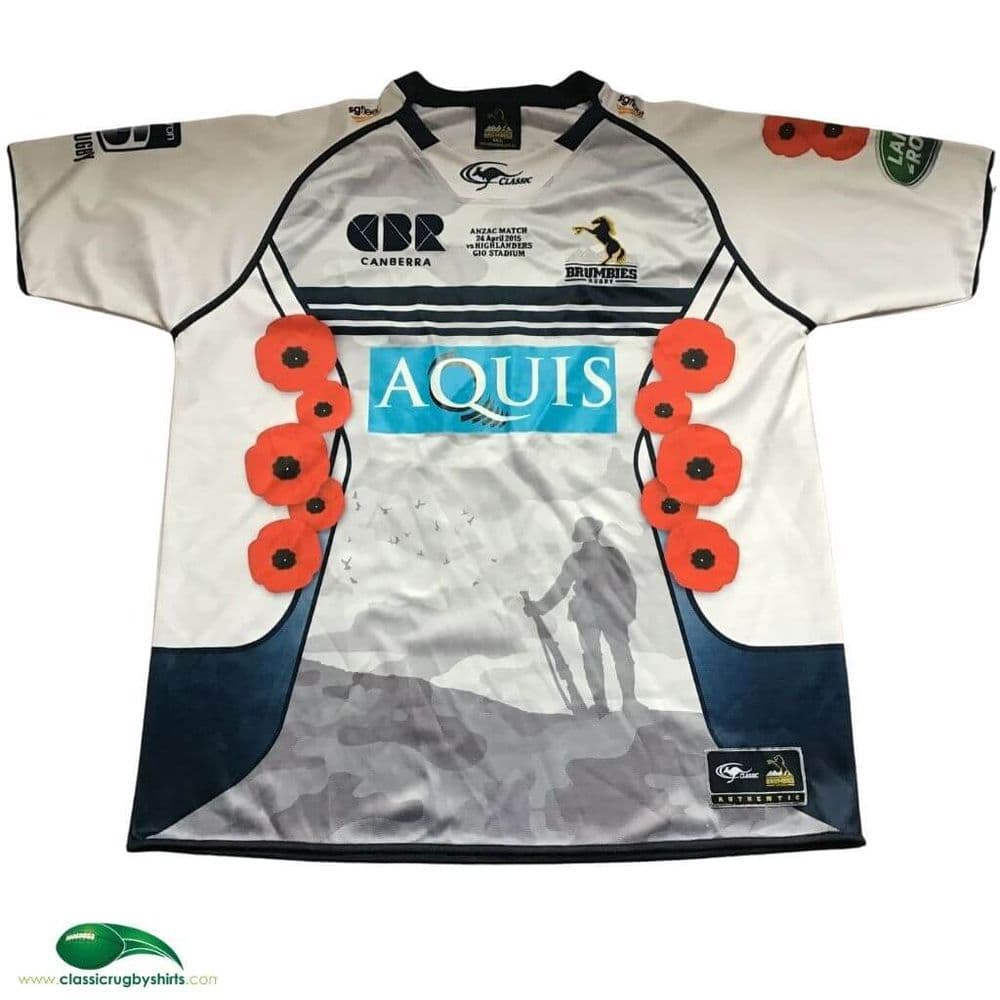 Super Rugby Shirts | 2015 Brumbies ANZAC Vintage Old Jerseys