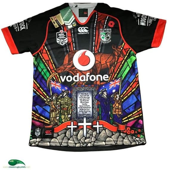 NRL Rugby Shirts | 2015 New Zealand Warriors ANZAC Vintage Old Jerseys