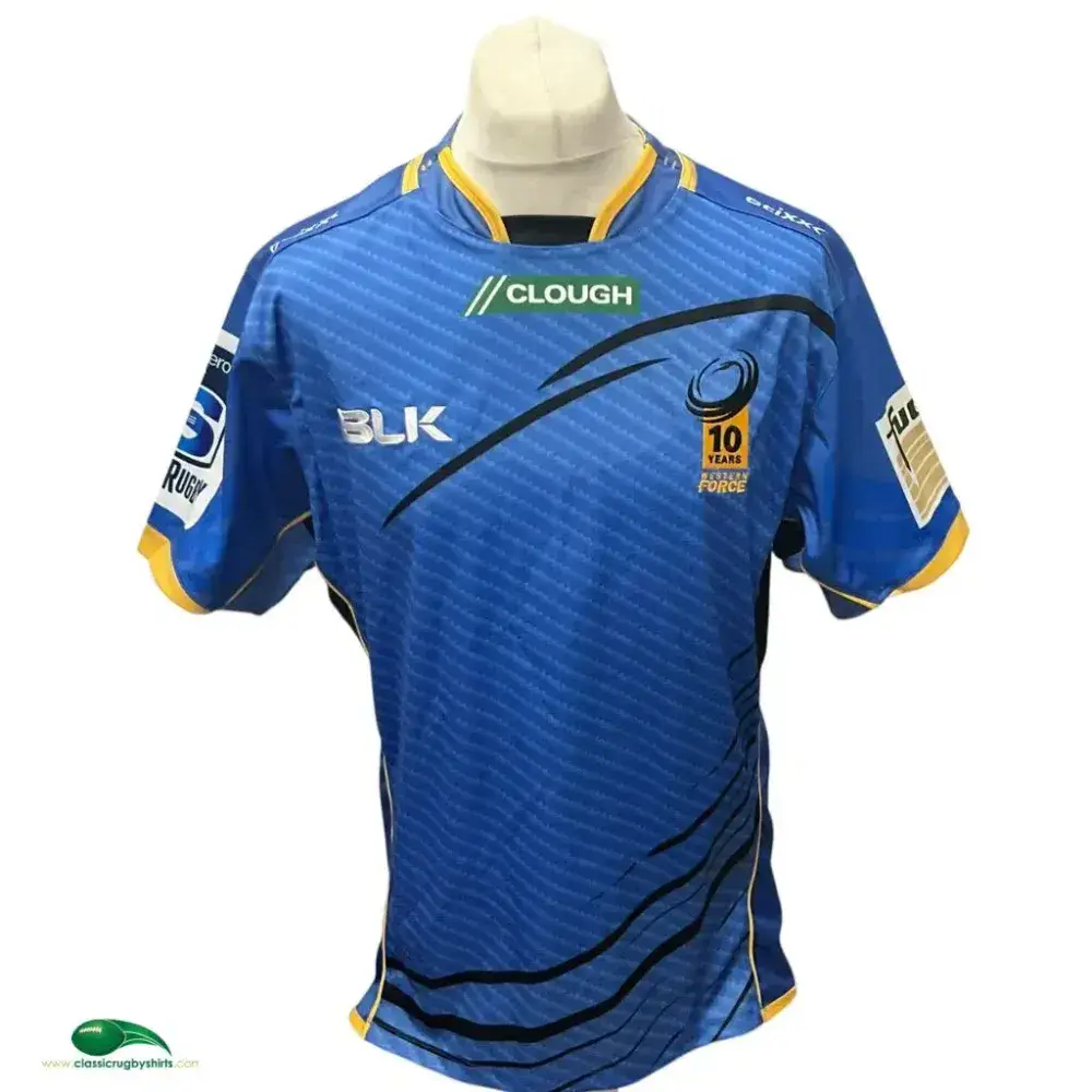 2015 Western Force 10 Years Rugby Shirt - BLK - Adults XL