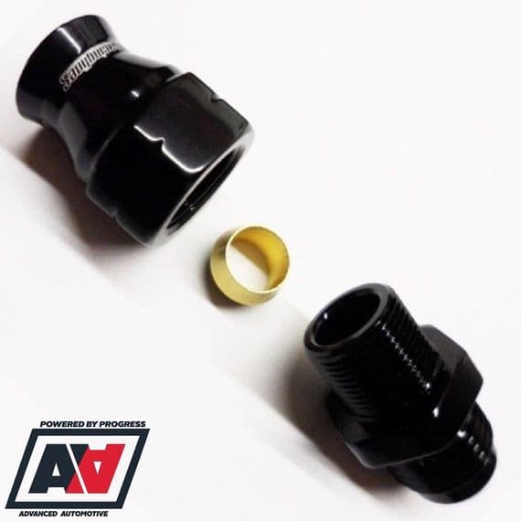 8MM OD METAL FUEL PIPE COMPRESSION FITTING AN-6 MALE - RACINGLINES ...