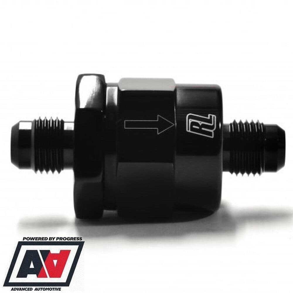 Billet Black Fuel Non Return One Way Petrol Diesel Motorsport AN 6 Male ...