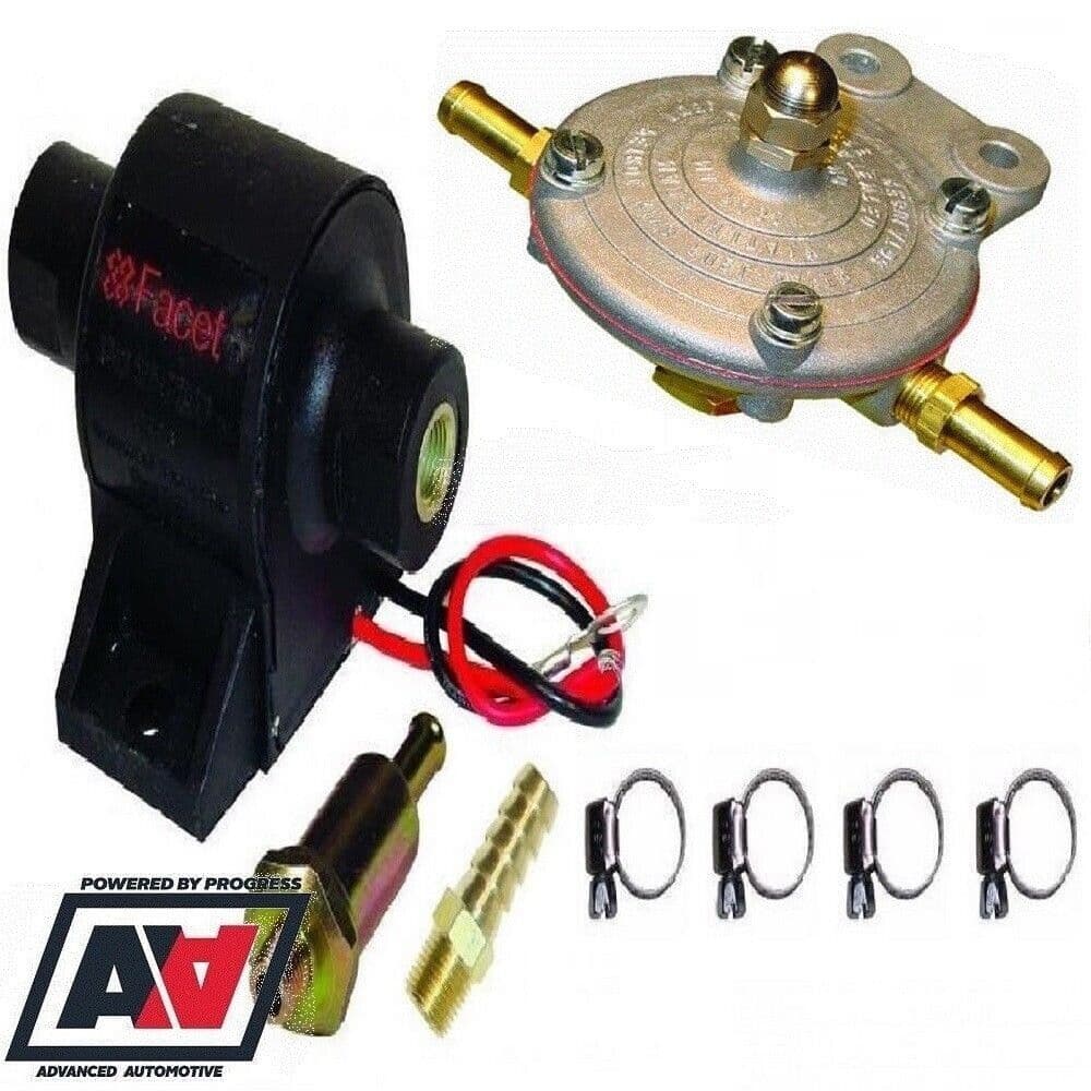 Facet Posi-Flow Fuel Pump & Adjustable Fuel Pressure Regulator Kit 8mm ...