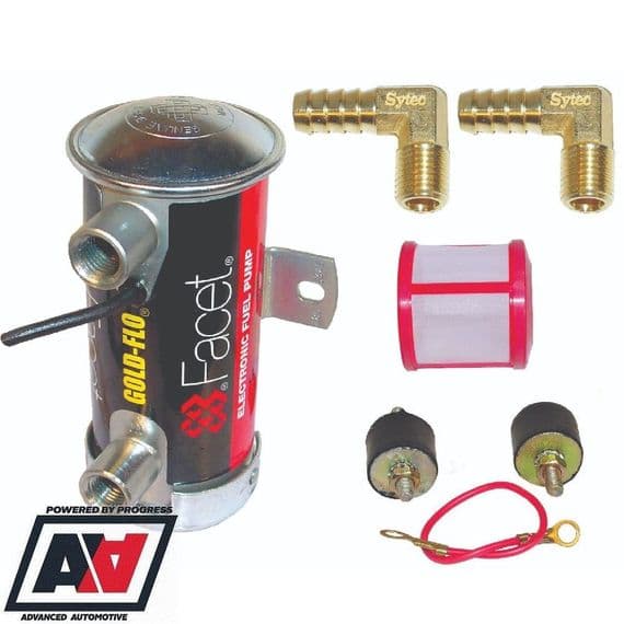 Facet Red Top Cylindrical Fuel Pump Box Kit With 10mm Fuel Unions ...
