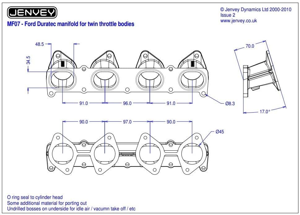 Ford 2.0 Duratec Jenvey 45mm Throttle Body Kit Omex 600 ECU & Loom ...