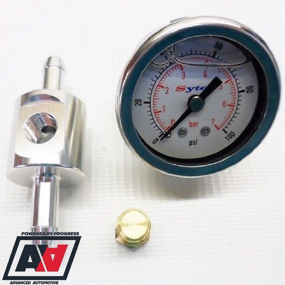 Fuel Injection Pressure Test Gauge With Solid Billet Adaptor For 8mm ...