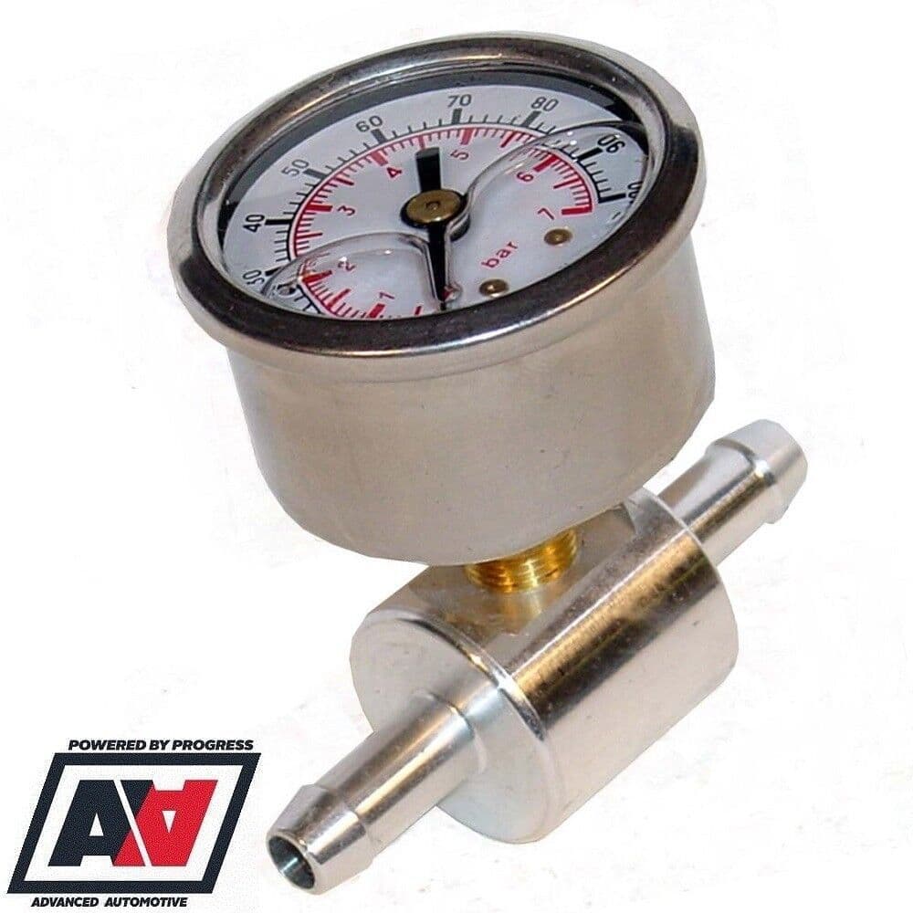 Fuel Injection Pressure Test Gauge With Solid Billet Adaptor For 8mm ...