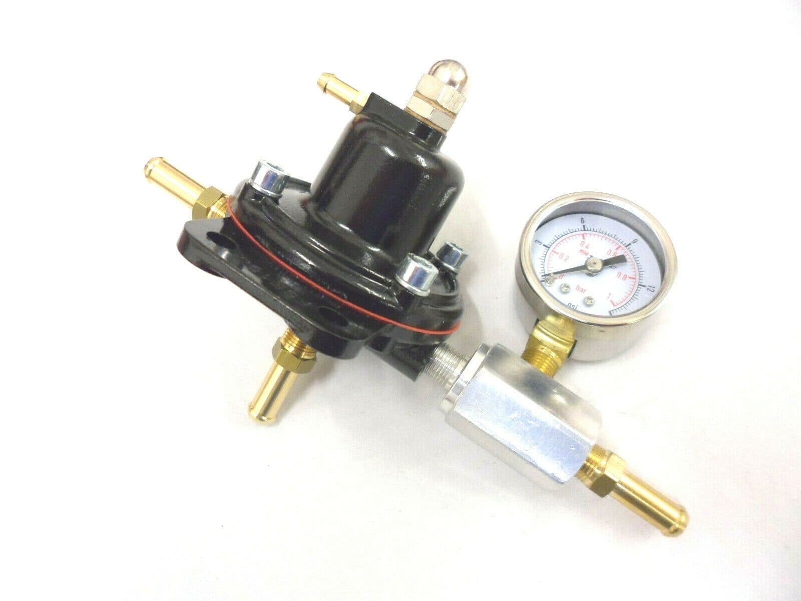 Fuel Pressure Setup Gauge & Adaptor For FPR008 FPR014 Regulators 10mm ...