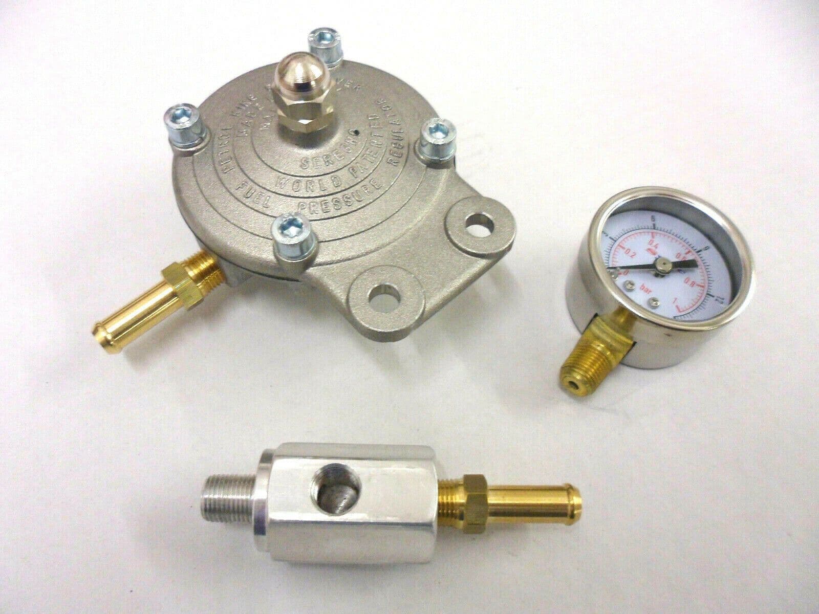 Fuel Pressure Setup Gauge & Adaptor For FPR008 FPR014 Regulators 6mm ...