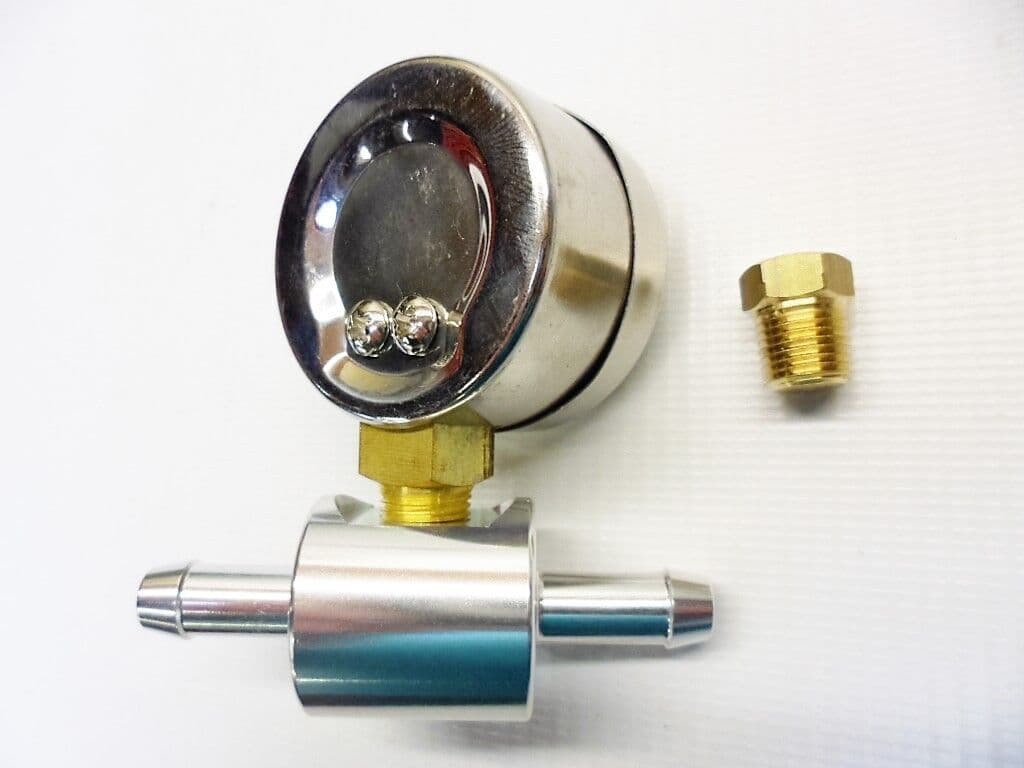 Fuel Pressure Test Gauge & 8mm Solid Adaptor With Blanking Plug ...