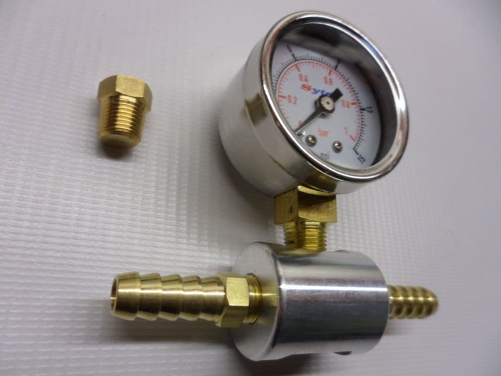 Fuel Pressure Test Gauge Inline Adaptor With 8mm Hose Unions Low ...