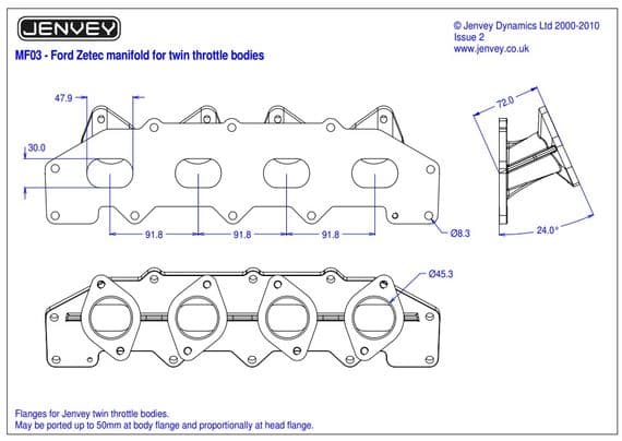Jenvey Throttle Body Kit TBP45 Ford Zetec 1.8 2.0 | Advanced Automotive