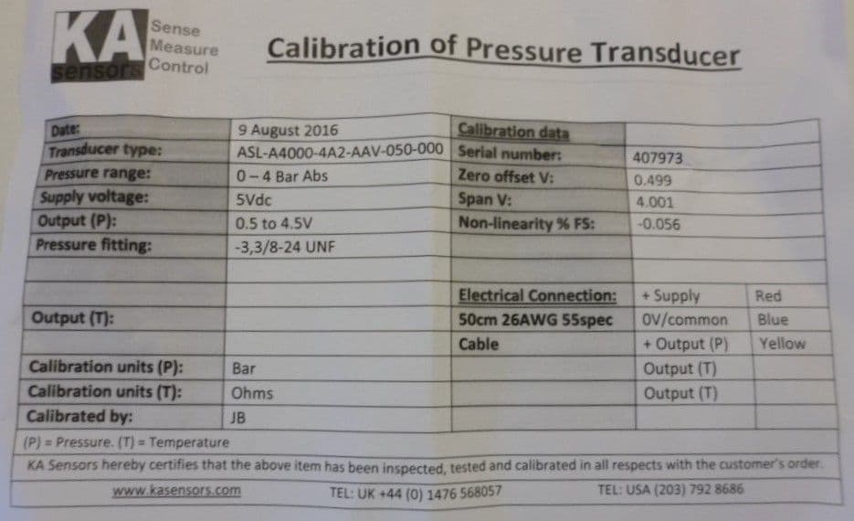 KA 4 Bar Map Sensor With AN -3 Male ASL-A4000 | Advanced Automotive