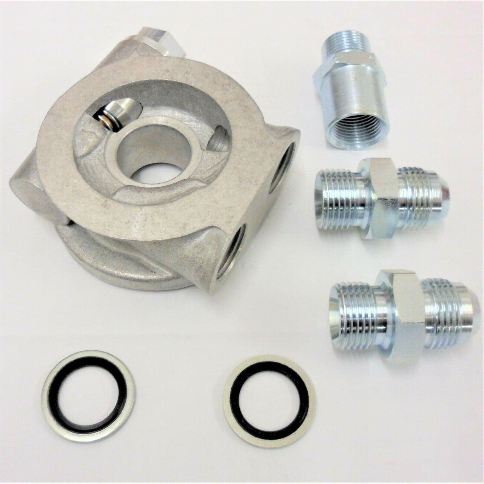 Mocal Oil Cooler Sandwich Plate AN12 Oil Line Adaptors M20 Filter ...