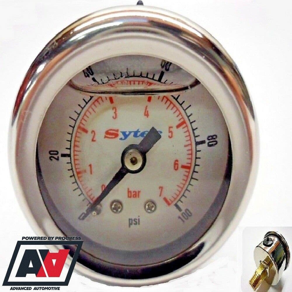 Sytec Fuel Pressure Gauge 1/8npt For FSE Power Boost Valves MSV SAR ...