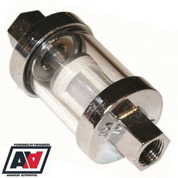Sytec Motorsport Short Clear Glass Fuel Filter For Carburettor 1/8 NPT ...