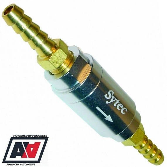 Sytec Non Return One Way Check Valve Silver 8mm Tails | Advanced Automotive