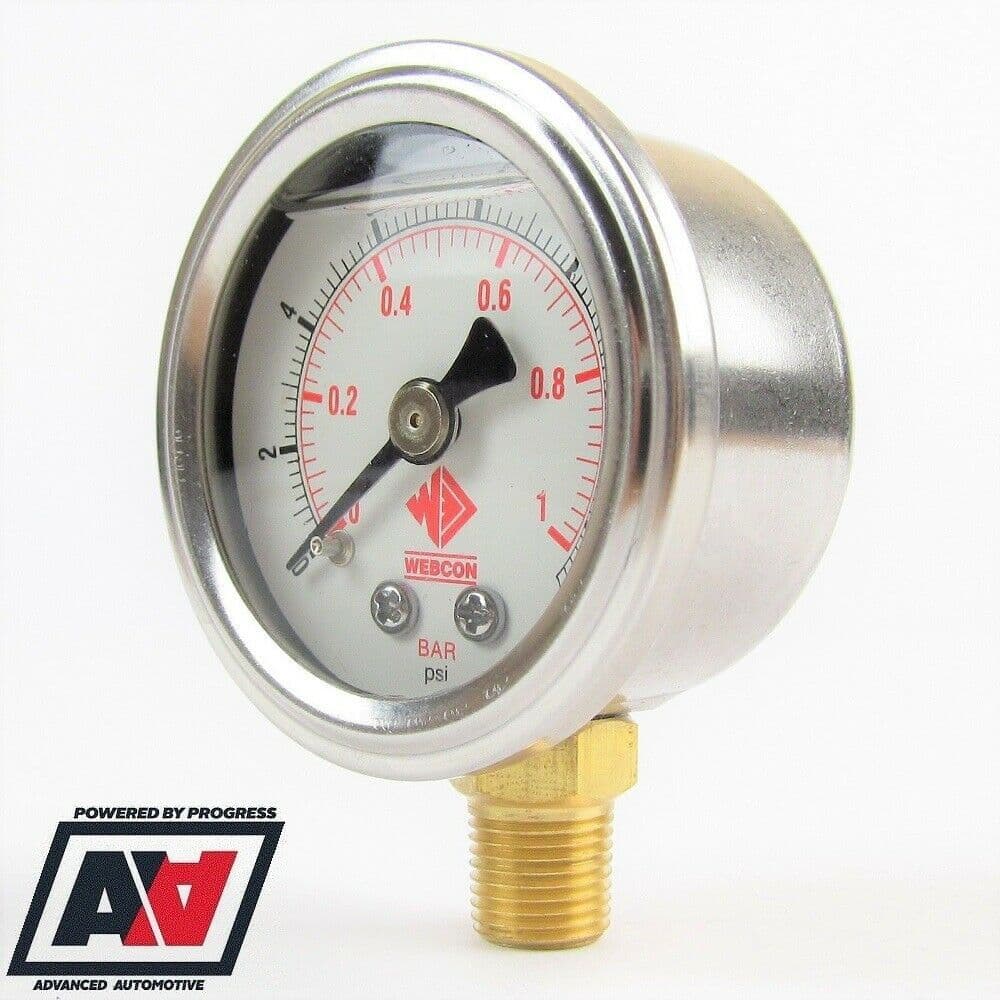 Webcon Low Pressure Fuel Gauge For Filter King Low Pressure Regulator 0 ...