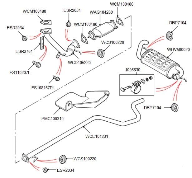 2.0 Tcie 8v Diesel Exhaust System To VIN YA999999