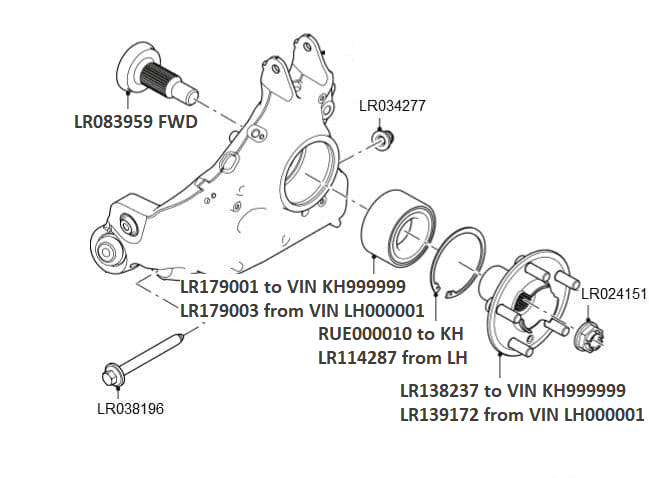 Rear Hub, Carrier & Bearing
