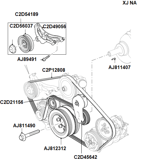 Auxiliary Drive Belt XJ NA