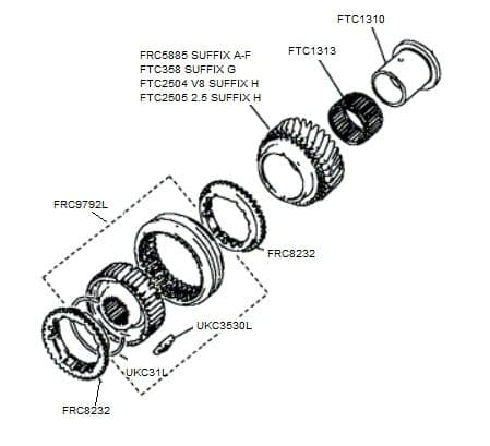 LT77 TRANSMISSION MAINSHAFT GEARS 3RD AND 4TH