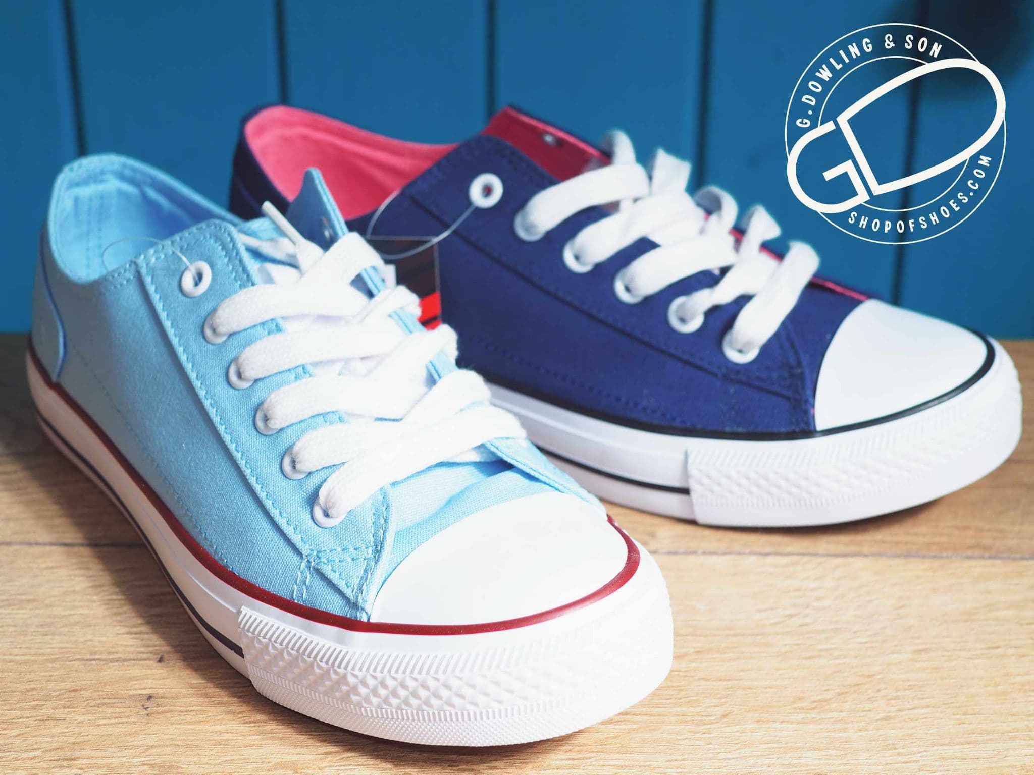 Light blue canvas shoes store