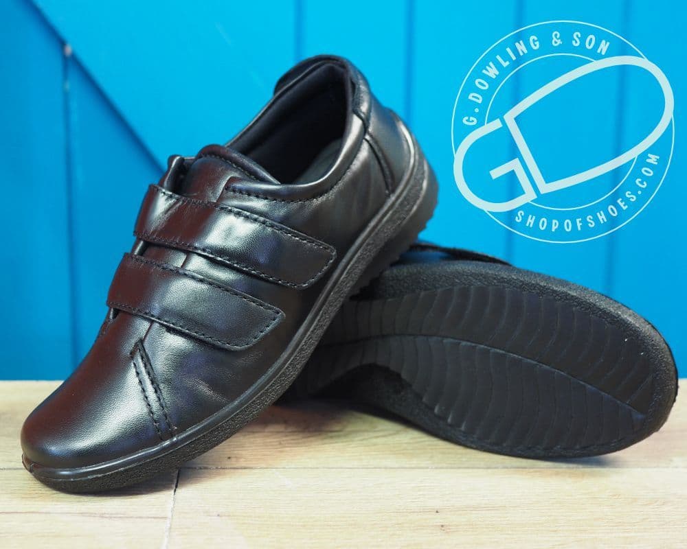 soft leather WIDE FIT laced shoe with soft leather with cushioned ...