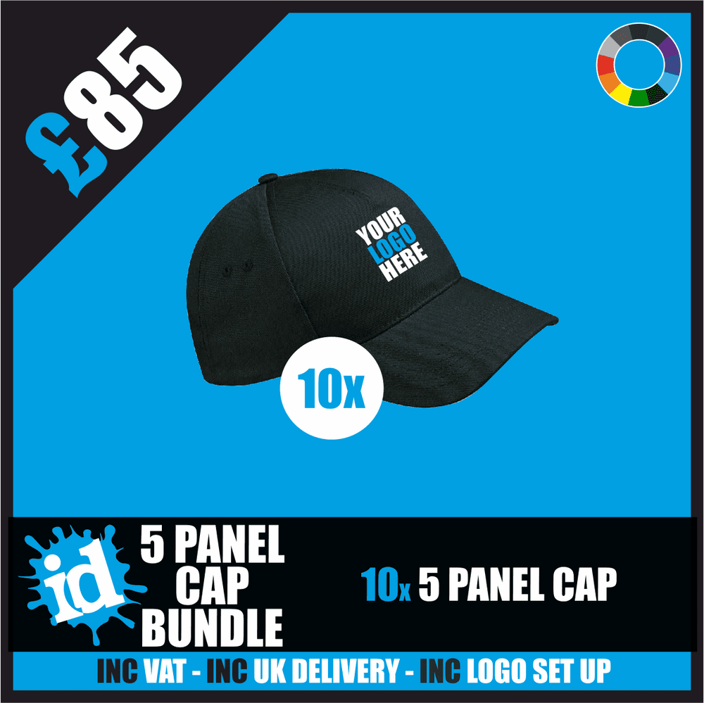 10 Beechfield Ultimate 5 Panel Cap Bundle
