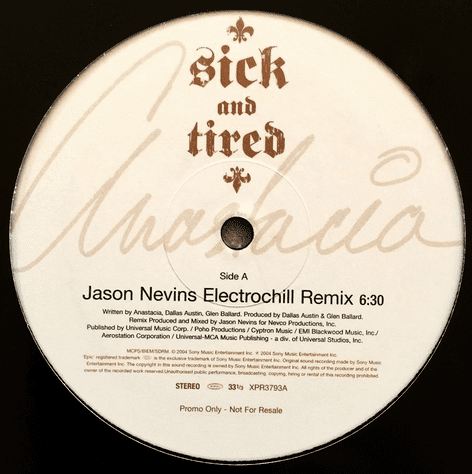 Anastacia - Sick And Tired Jason Nevins Remixes 12" Promo VG/NM