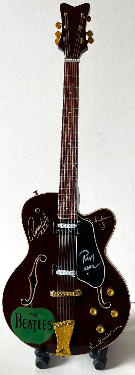 Beatles The Miniature Wooden 1 4 Scale Guitar With Stand New/Box