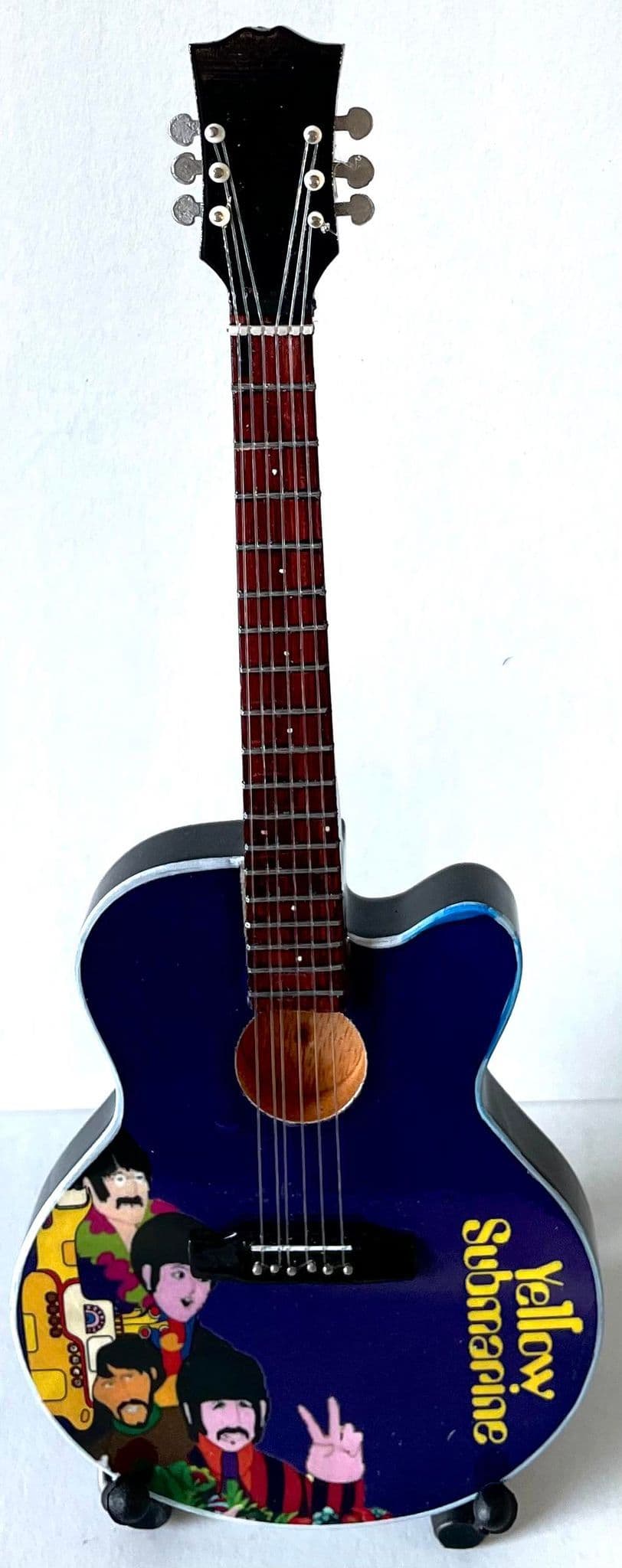 Beatles The Yellow Submarine Miniature Wooden 1 4 Scale Guitar With ...