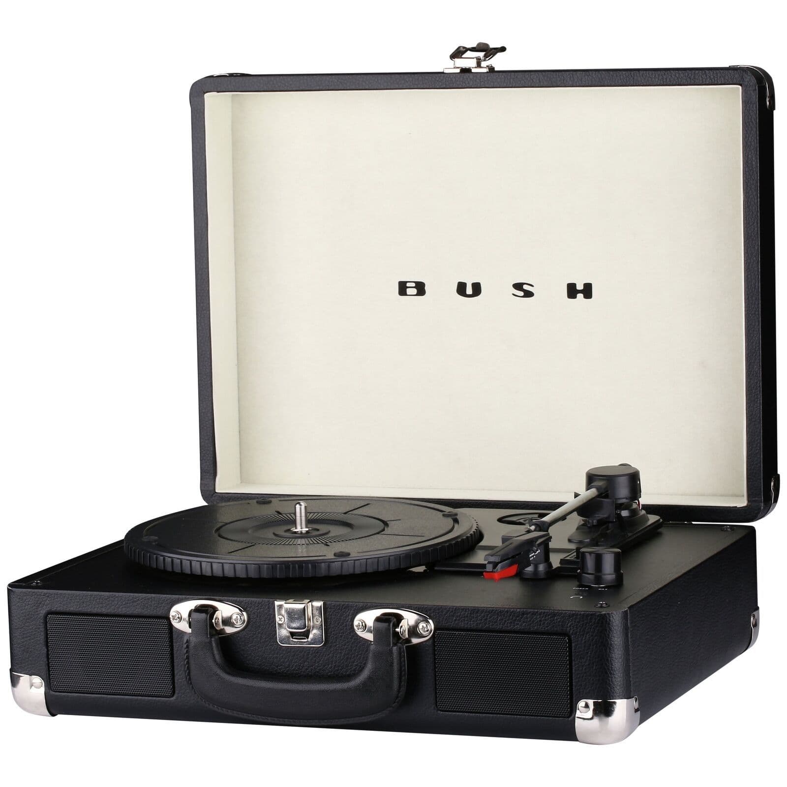 Bush Classic Retro Portable Case Record Player - Black