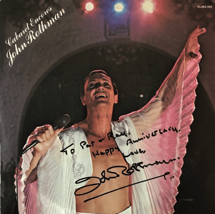John Rothman - Cabaret Encores LP Signed VG-/G