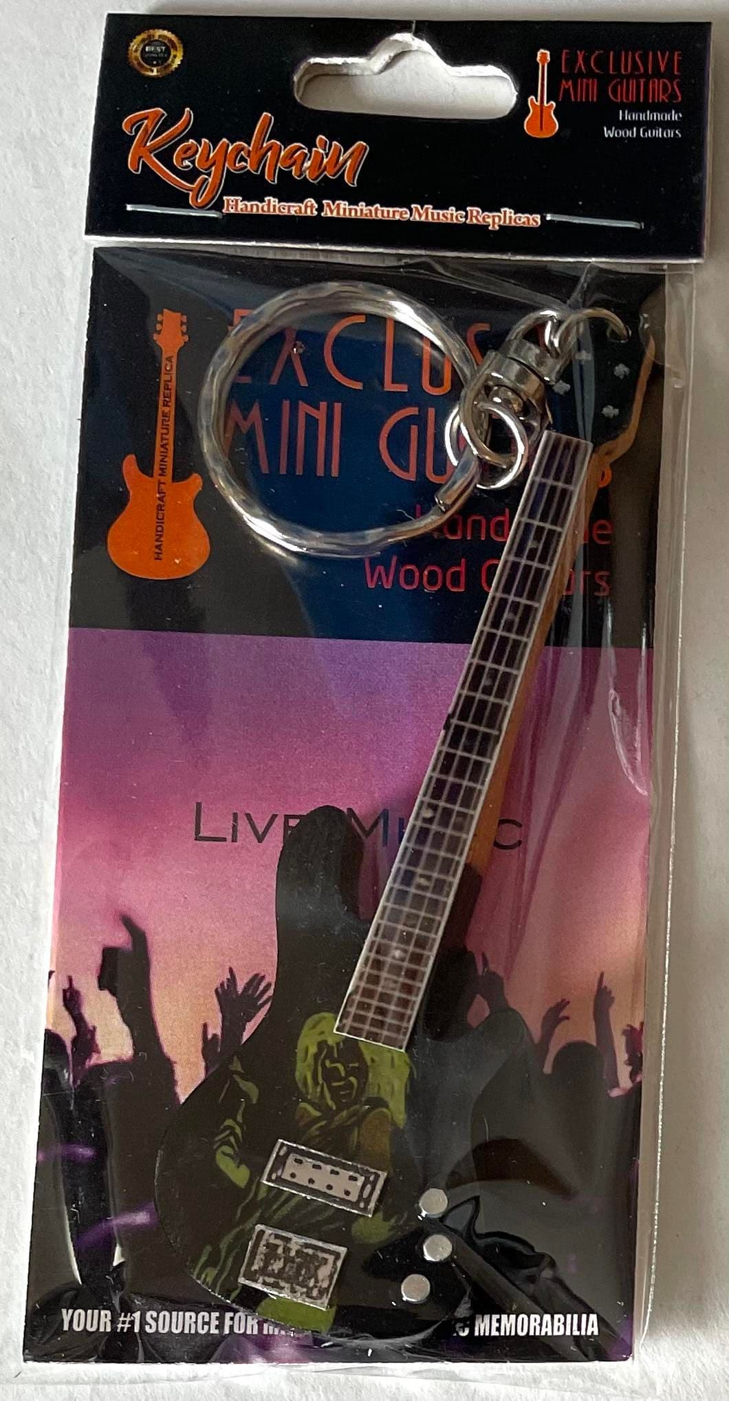 KEYCHAIN Handicraft Wood Guitar Replica Miniature Guitar - Iron Maiden ...