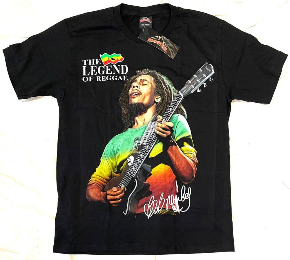 Rock Tees Bob Marley The Legend Of Reggae Double Sided T-shirt M ts0236