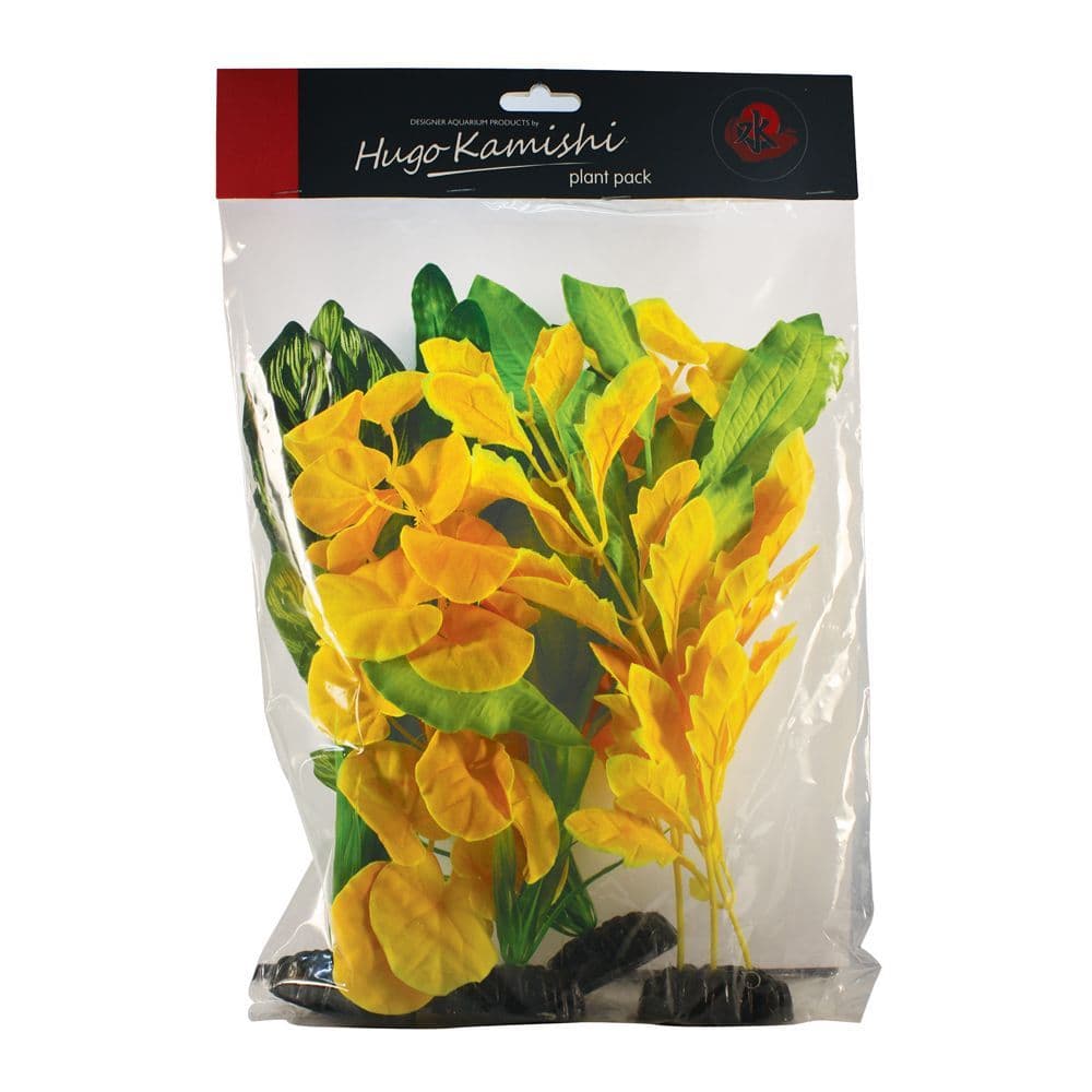 Hugo Kamishi Sunshine Mix Silk Plant Pack 5 Pack 30cm Aquarium Plant