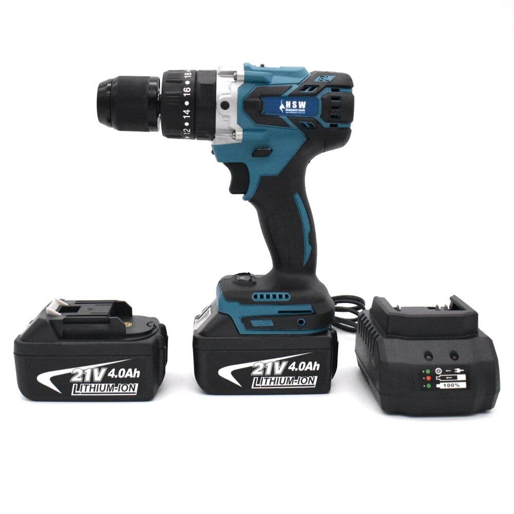 Cordless Combi Brushless Drill 2 X 4ah Batteries