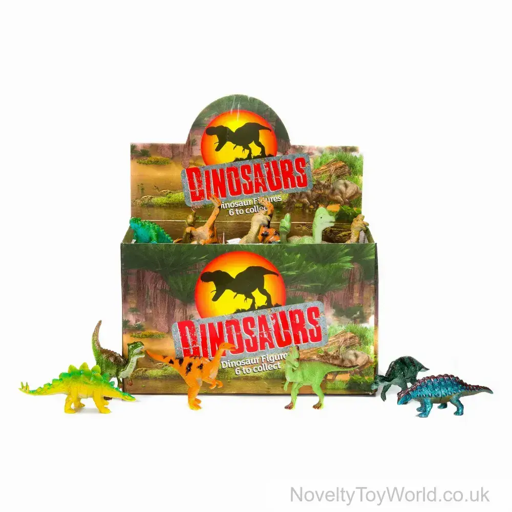 Wholesale | 5 Inch Toy Dinosaur Figures 12 Assorted - T-Rex, Stegosaurus