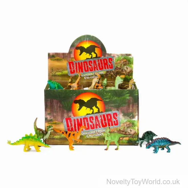 Wholesale | 5 Inch Toy Dinosaur Figures 12 Assorted - T-Rex, Stegosaurus