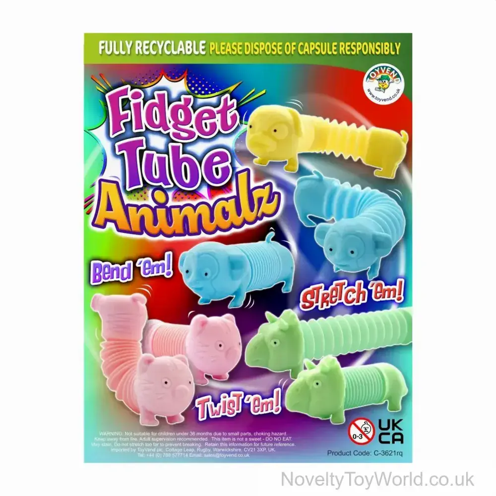 Wholesale | Animal Fidget Tube Toy - 55mm Vending Capsule