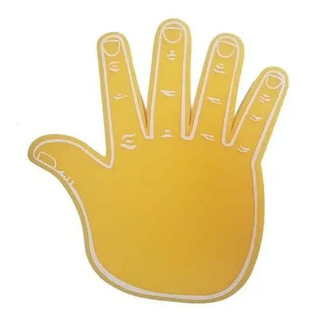 Large Foam Hands in Yellow (40cm) - Bulk Buy High Five Hand UK ...
