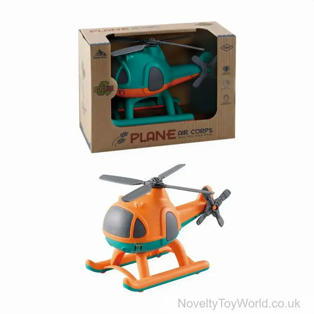 Bioplastic Wheat Straw Toy Helicopter - Boxed | Wholesale Toy Vehicles UK