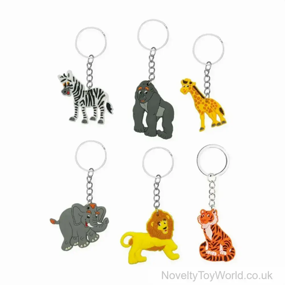 Cartoon Jungle Animal PVC Keyring (5cm) | Cut Price Wholesale Keychains UK