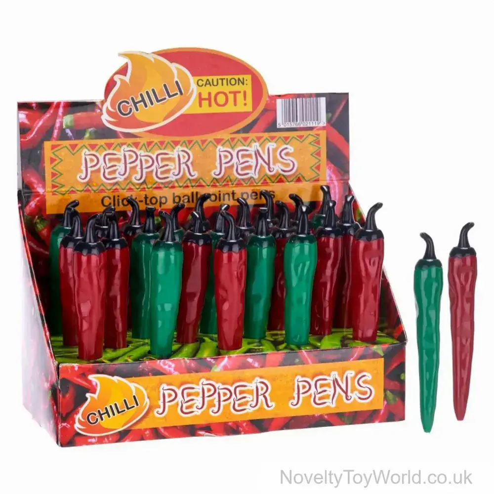Chilli Pepper Novelty Pens - Assorted Green & Red | Fun Stationery ...