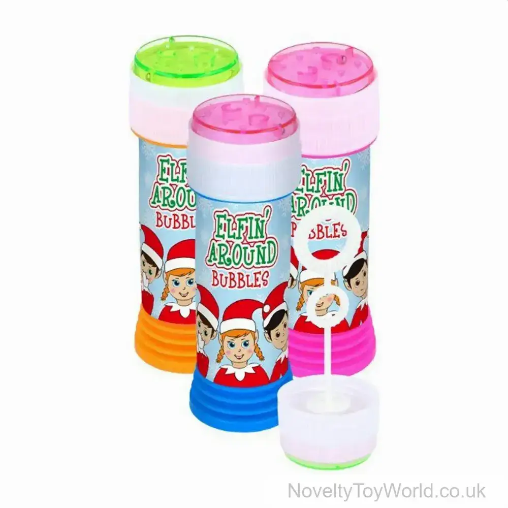 Christmas Elf Bubble Tubs with Blowing Wand (50ml) | Xmas Party Toys in ...