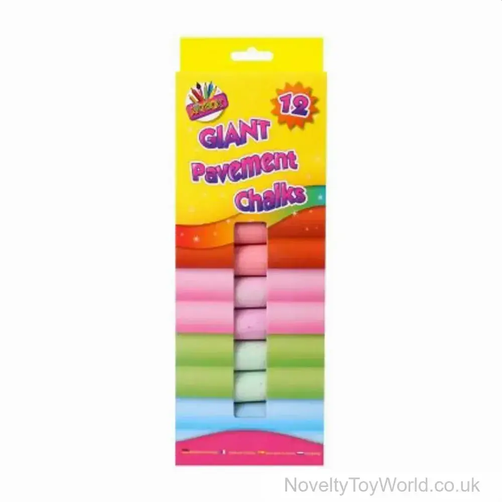 Coloured Giant Pavement Sidewalk Chalk (12 pack) | Bulk Playground Supplies
