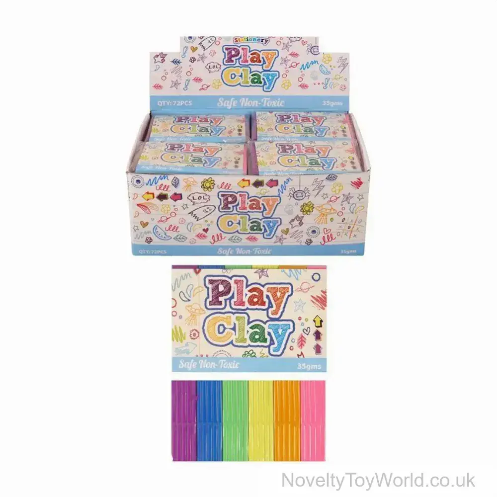 Wholesale | Coloured Play Clay Packs - 6 Colours (35g)