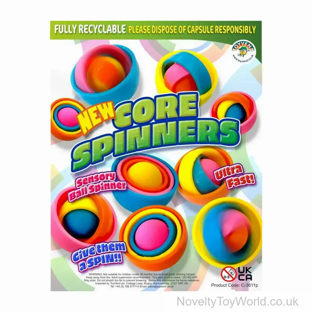 Core Spinner Fidget Toy - 55mm Vending Capsule | Wholesale Toys UK