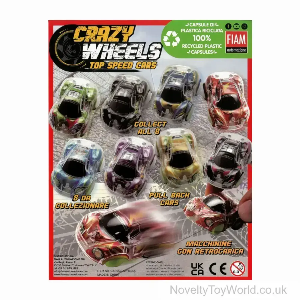 Crazy Wheels Toy Car Capsule Vending Toy (57mm) | Bulk Buy Amusement ...