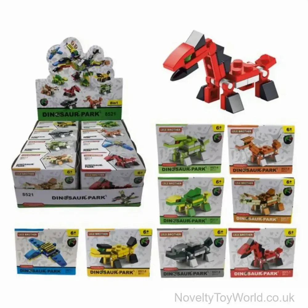 Dinosaur Mini Building Brick Block Set - 8 Assorted (9cm) | Wholesale ...